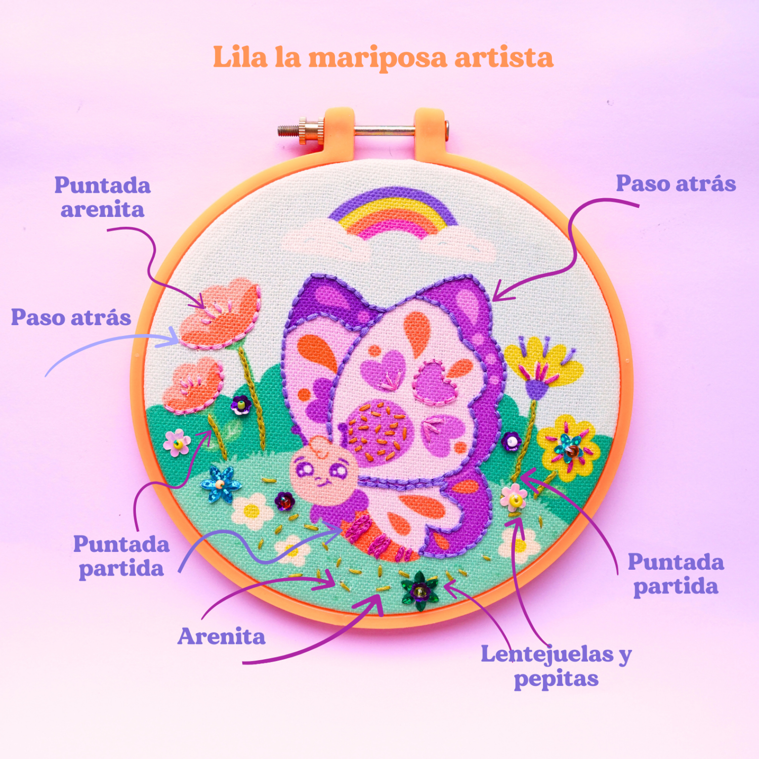 Kit LILA: La mariposa artista - Loly & Punto